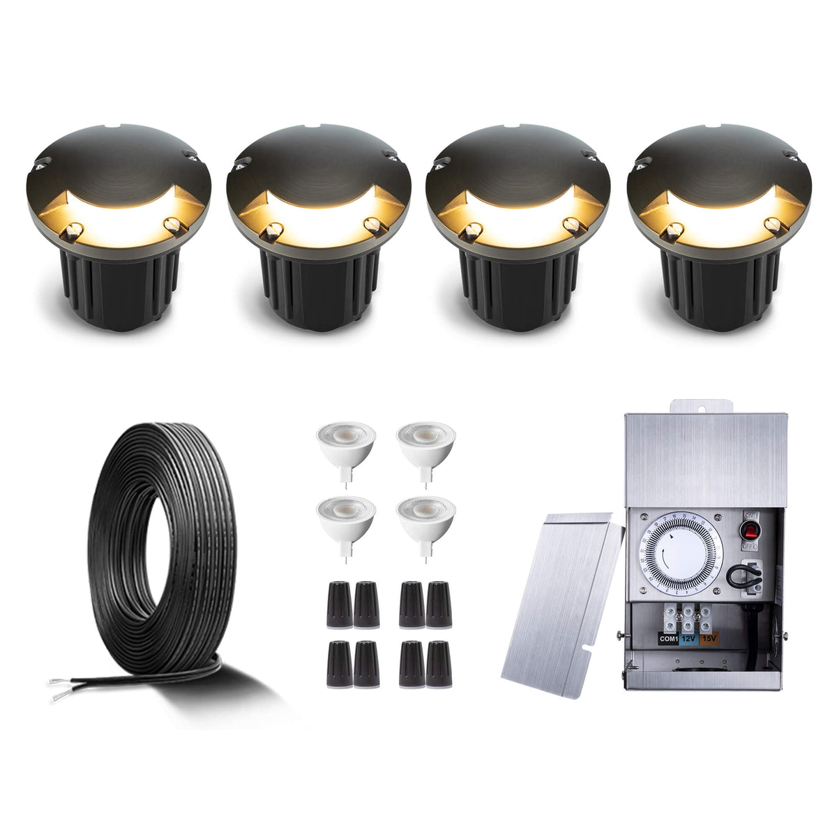 Outdoor Brass Low Voltage Turret Well Lights Kits – Gardenreet Lighting