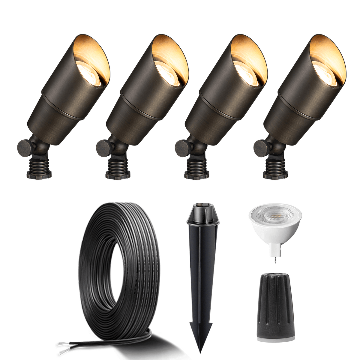 Outdoor Brass Landscape Lighting Kit Spotlights – Gardenreet Lighting