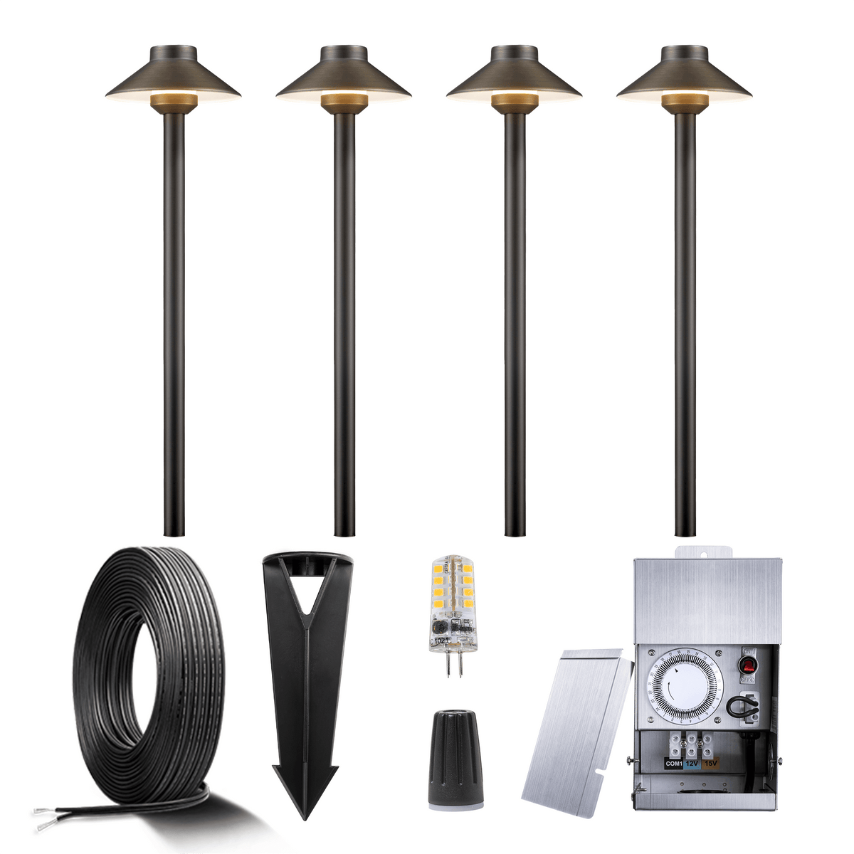 Outdoor Brass Path Lights Kits With Transformer – Gardenreet Lighting